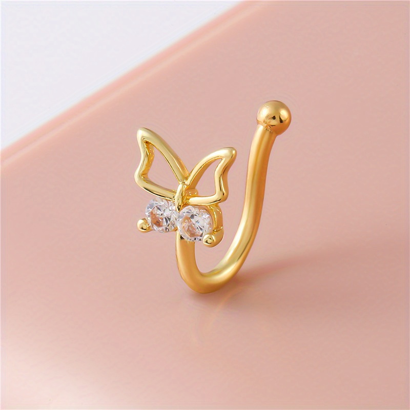 Men's Butterfly Clip Nose Rings Non piercing Nariz Stainless - Temu ...