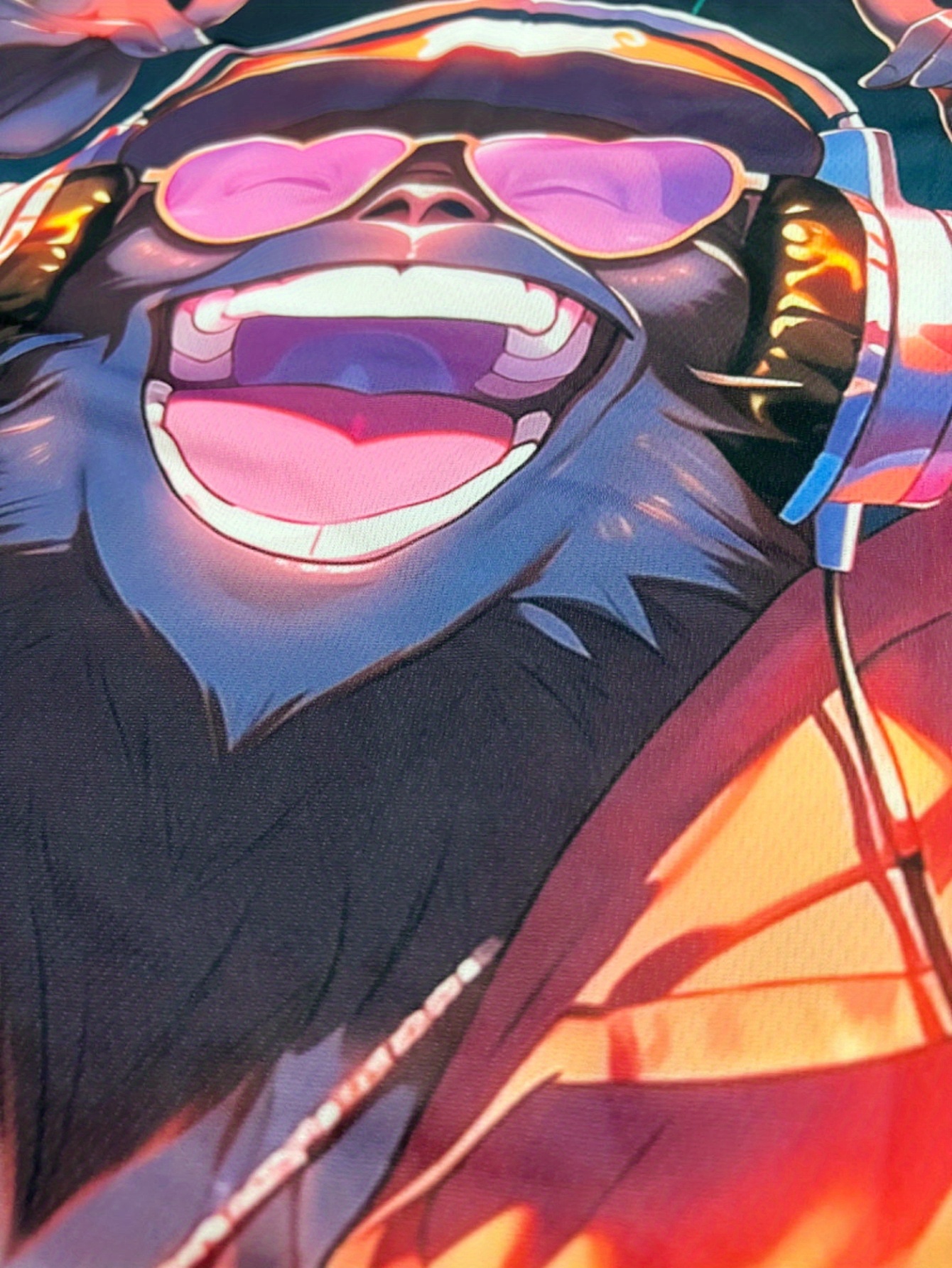 DJ Style Monkey Pattern Print Heren Comfy Chic T shirt - Temu Netherlands