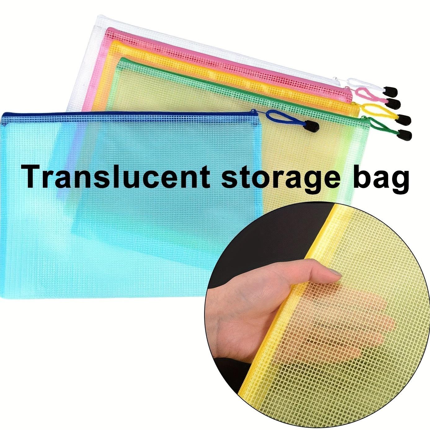 6 ( ) plastic folder bag zip folder mesh zip bag - Temu Norway