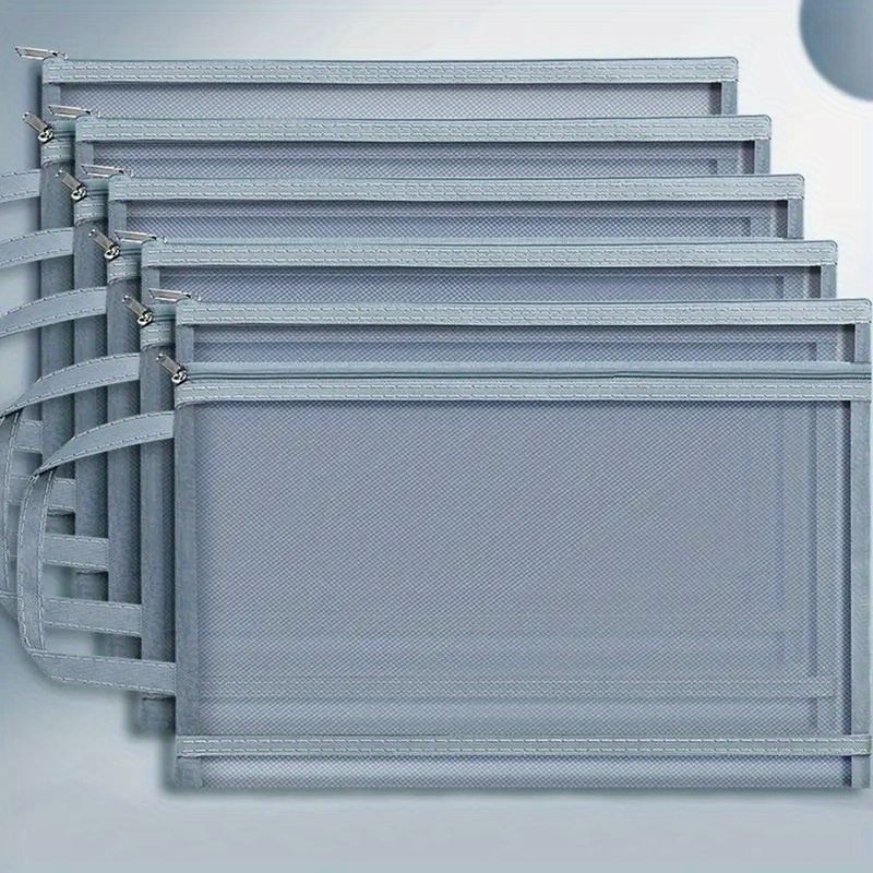 Double Layer Mesh Zipper Pouch A4 File Bag Perfect Travel - Temu Norway