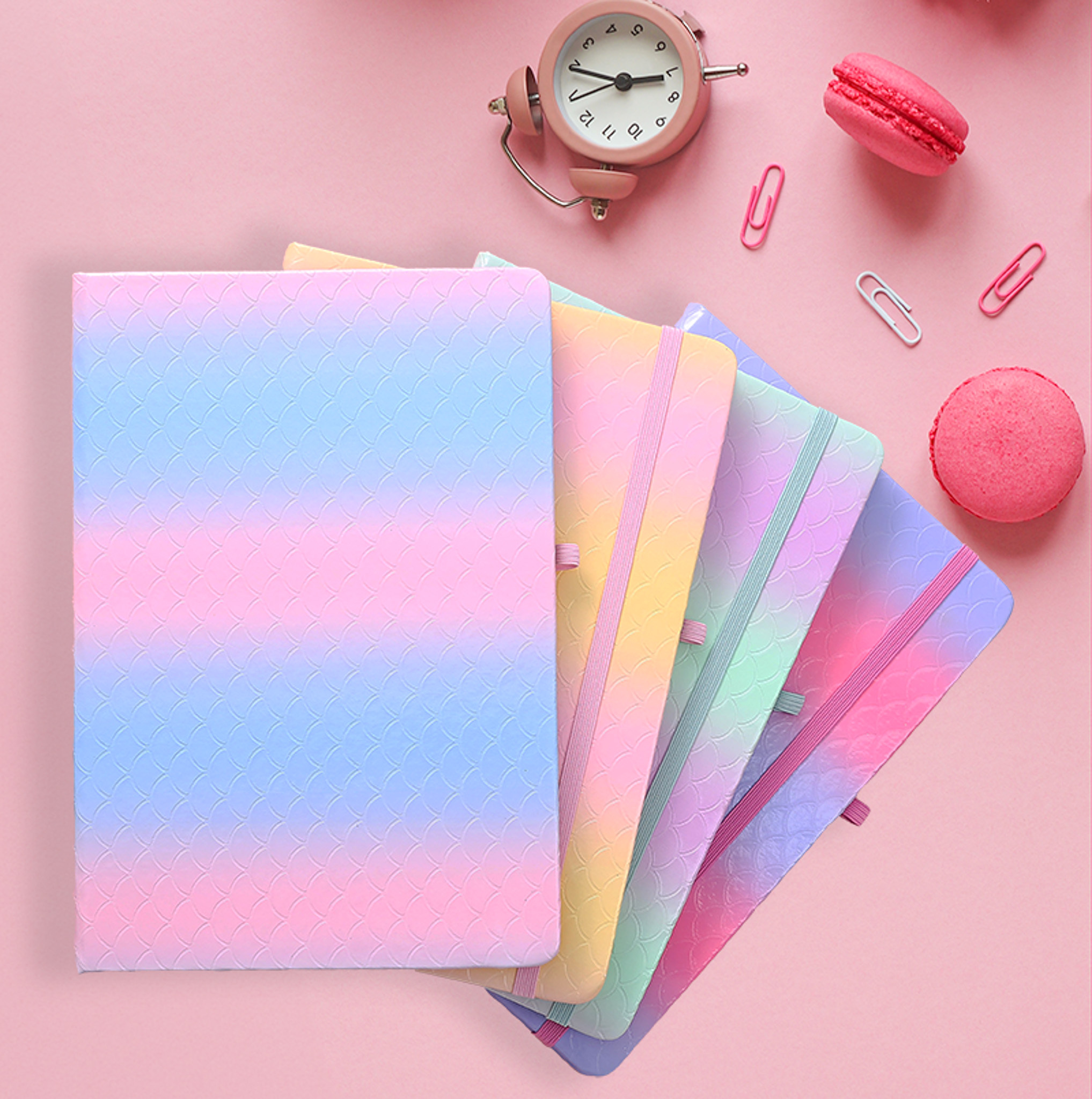 Rainbow Cute Notebook A5/a6/a7 Fish Scales Embossed - Temu