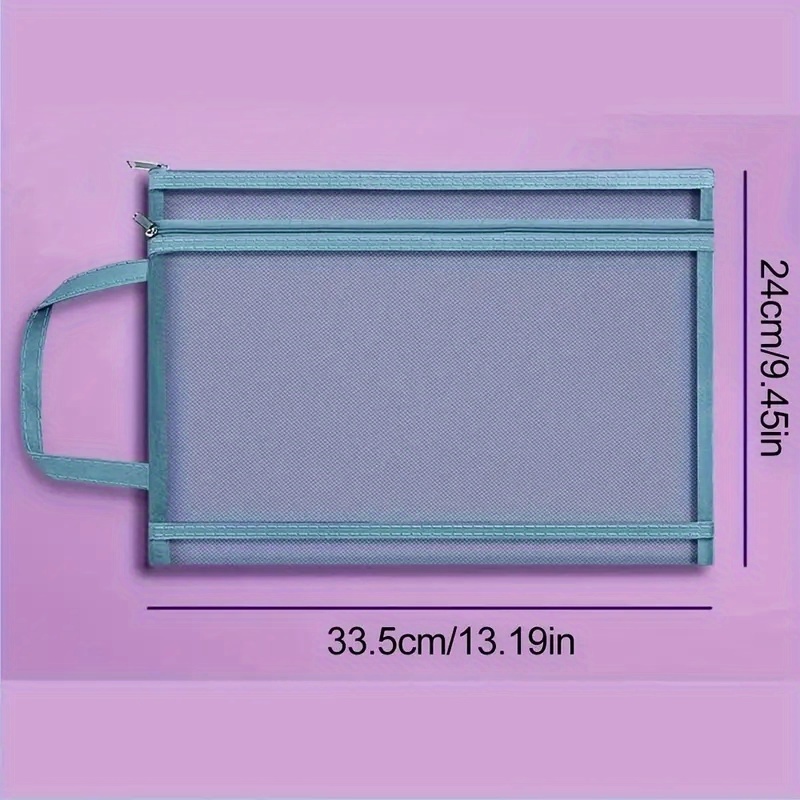 Double Layer Mesh Zipper Pouch A4 File Bag Perfect Travel - Temu United ...