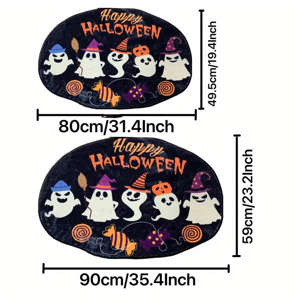 Creative Black Halloween Carpet Cute Ghost Pattern Area Rug - Temu ...