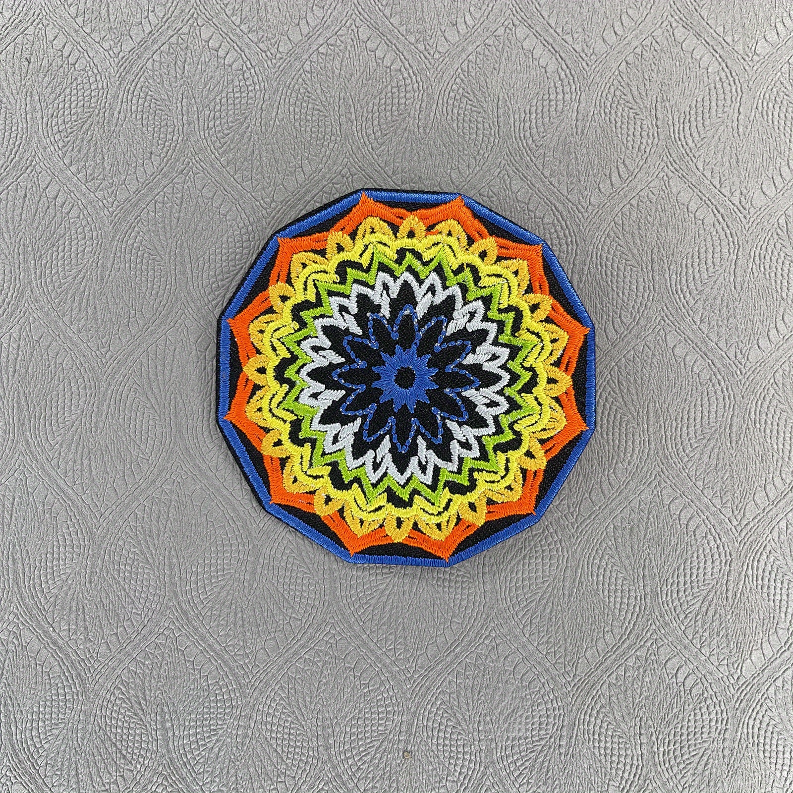 round rainbow lace embroidery flowers round characteristic - Temu