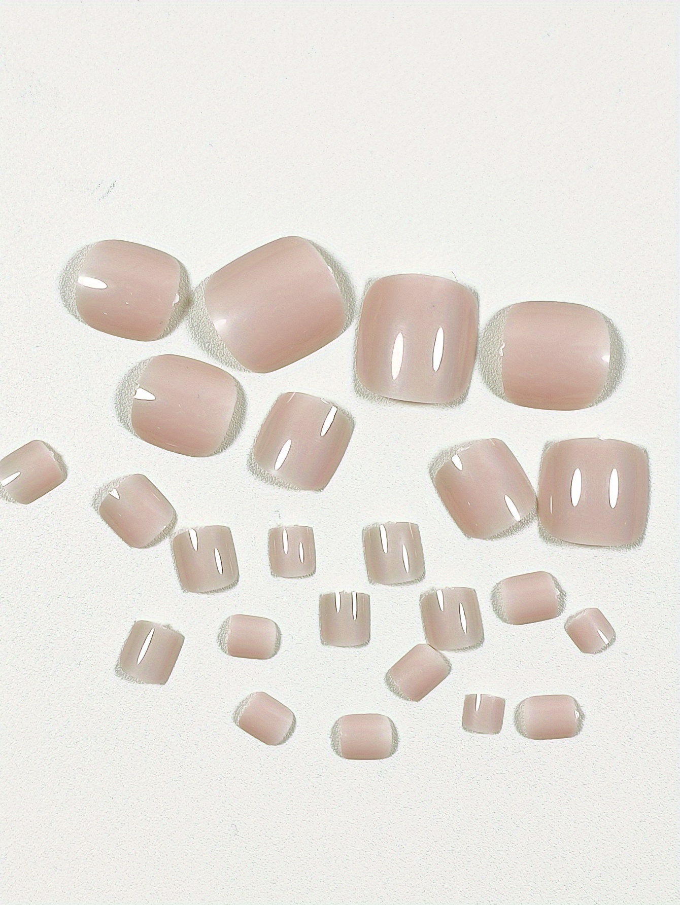 Nude Toenails Solid Color Toenails - Temu Australia