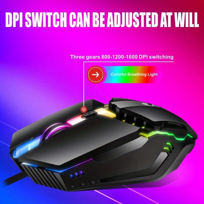 Wired Gaming Mouse Rgb Led Backlight Usb Wired Ergonomic - Temu