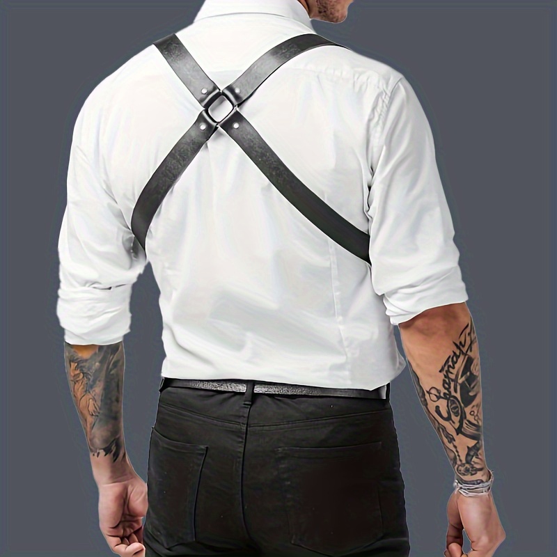 Mens Pu Decor Suspenders | Temu