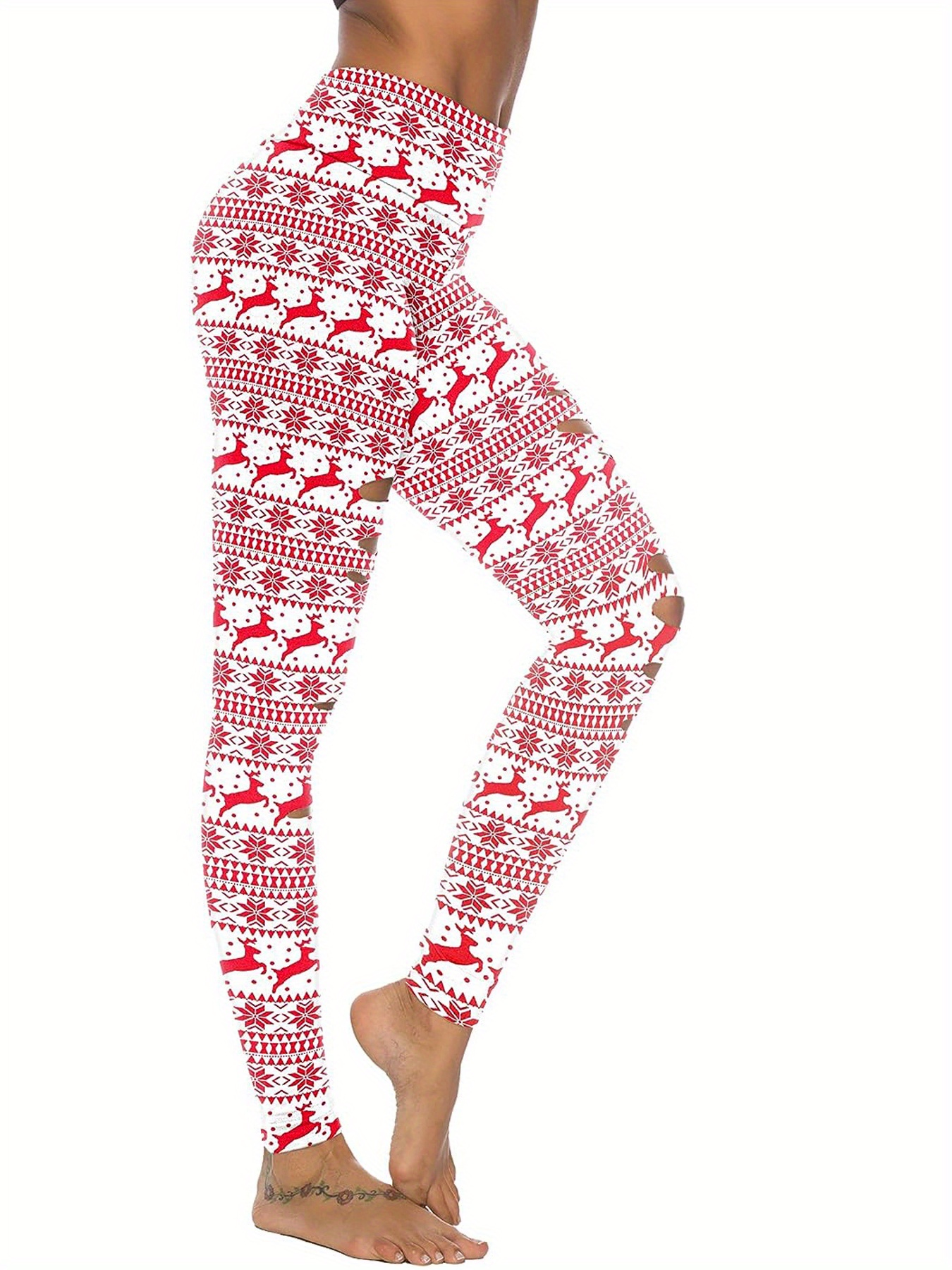 Ripped Yoga Sports Leggings Slim Hollow Workout Running - Temu United ...