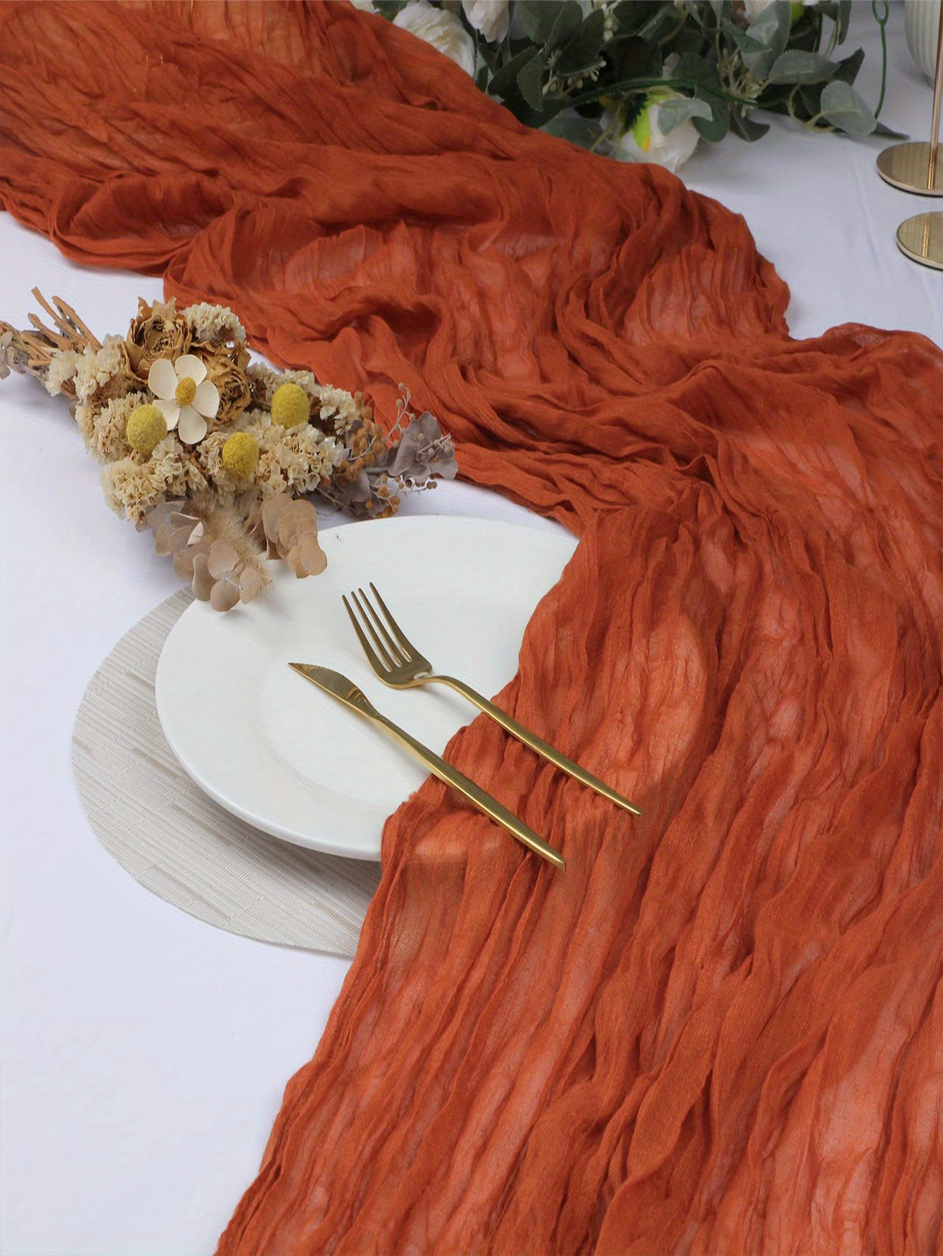 Polyester Table Runners Balinese Pleated Atmospheric Table - Temu ...