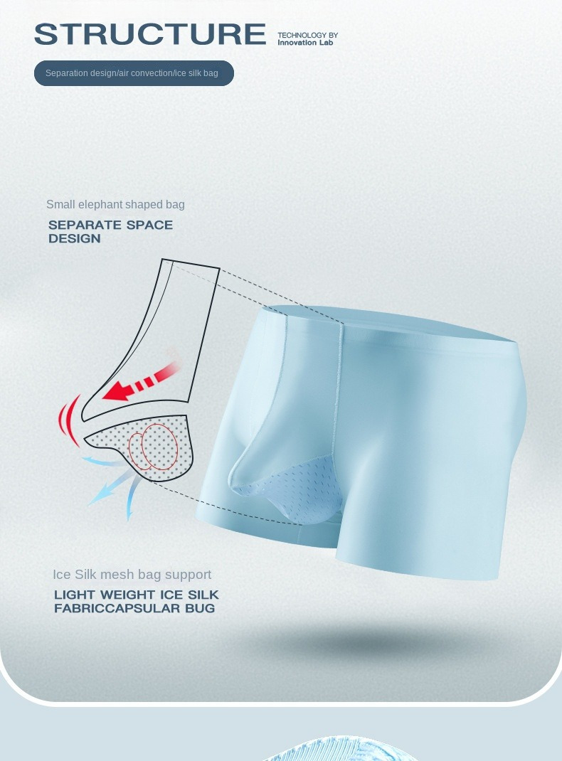 bullet type underwear men's ice silk ultra thin - Temu