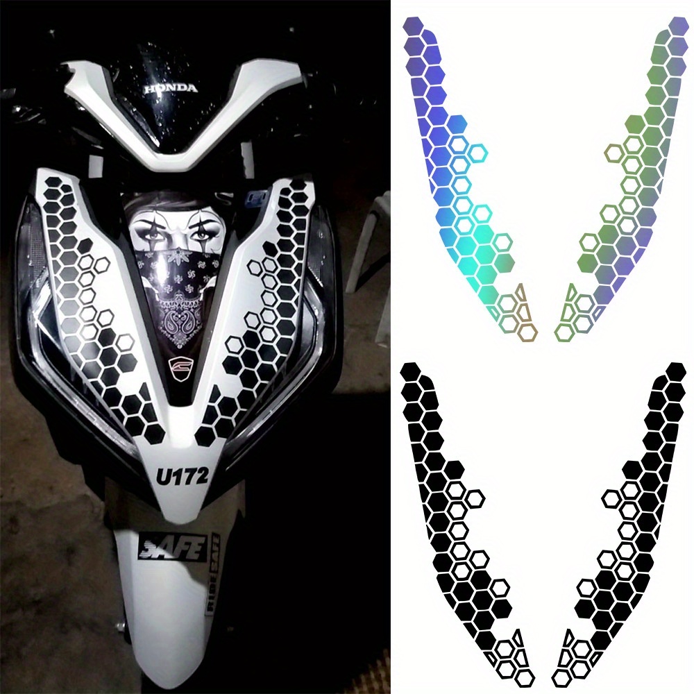 Cool Honeycomb Vinyl Sticker Motorcycle Motor Front - Temu Canada