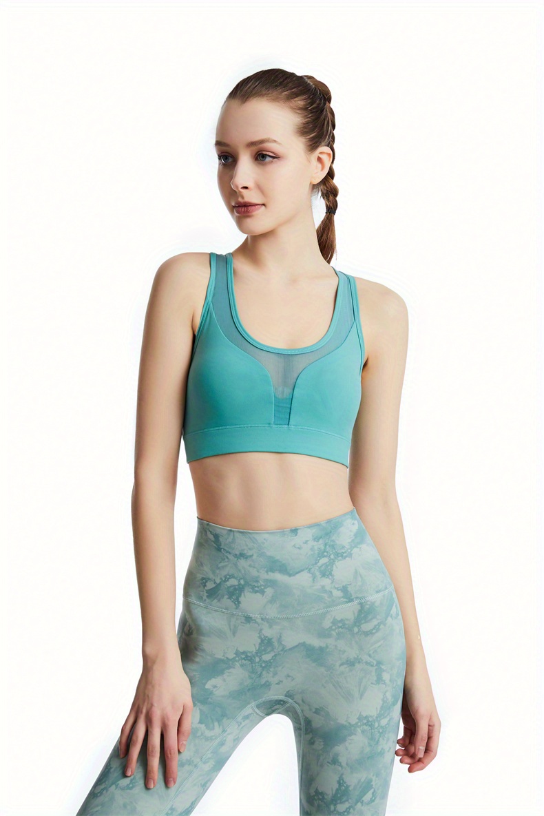 Mesh Breathable Hollow Back Sports Bra Yoga - Temu Australia