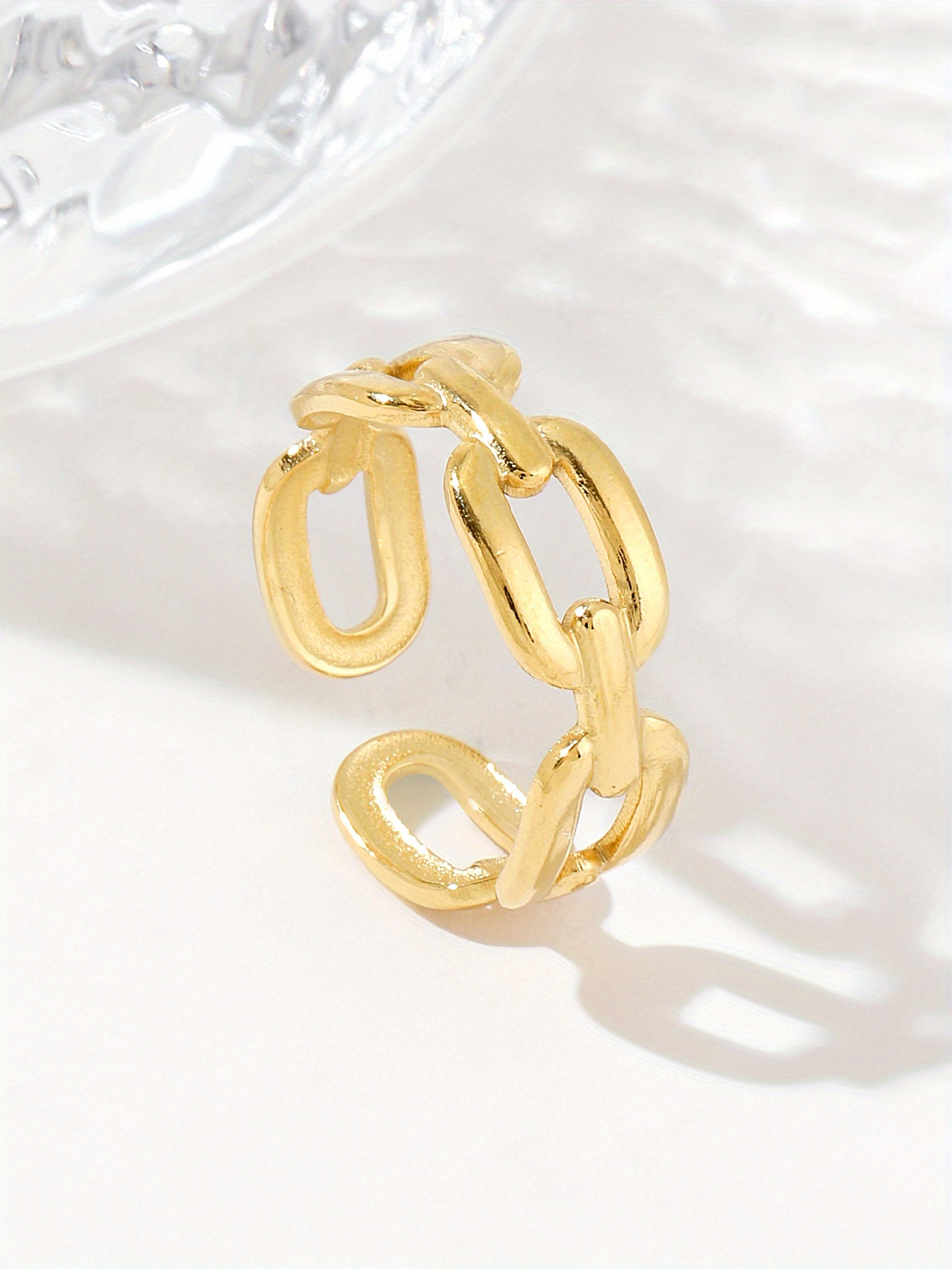 Vintage Chain Shape Stainless Steel Ring - Temu New Zealand