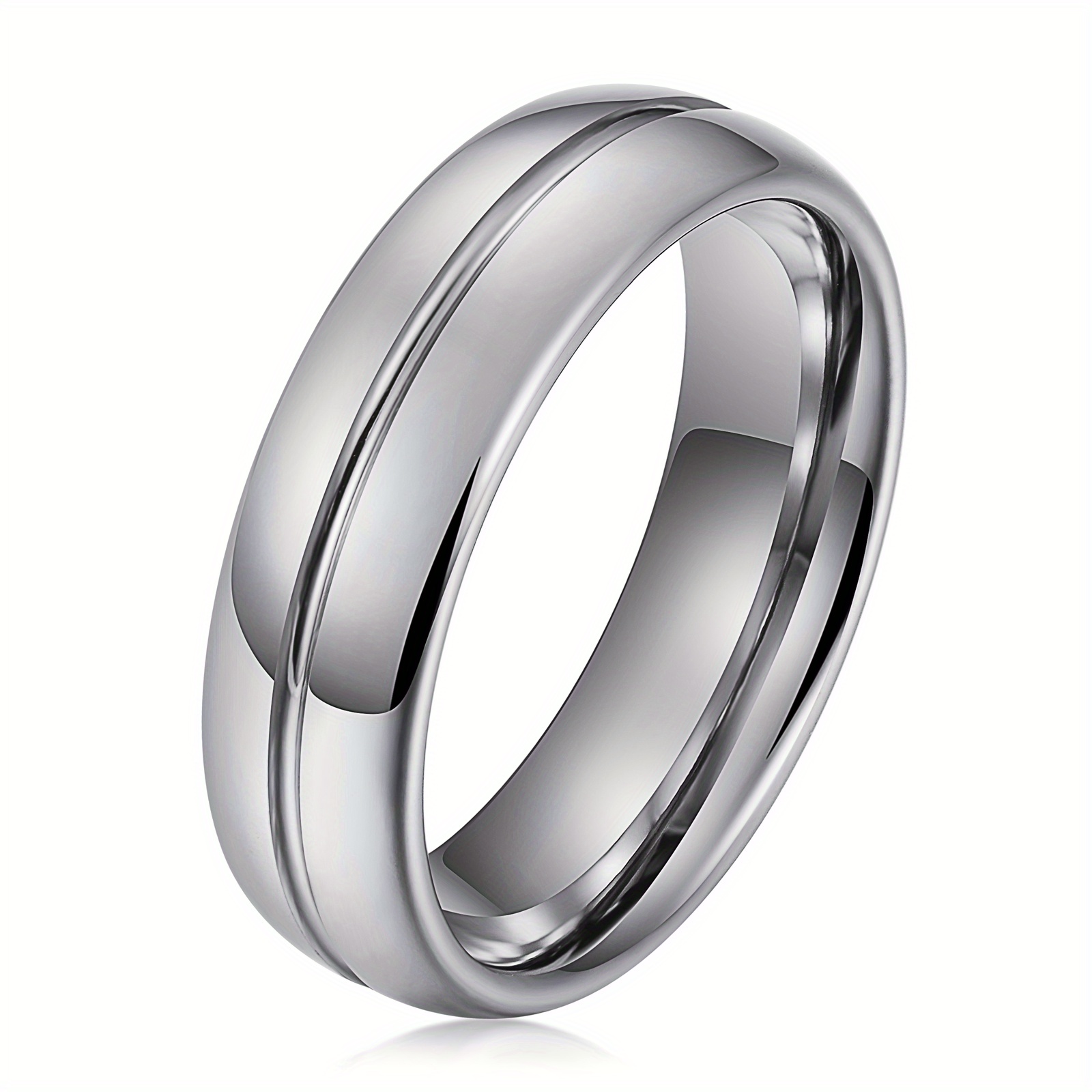 Simple 6mm wide Tungsten Steel Ring Men's Trendy Finger Ring - Temu ...