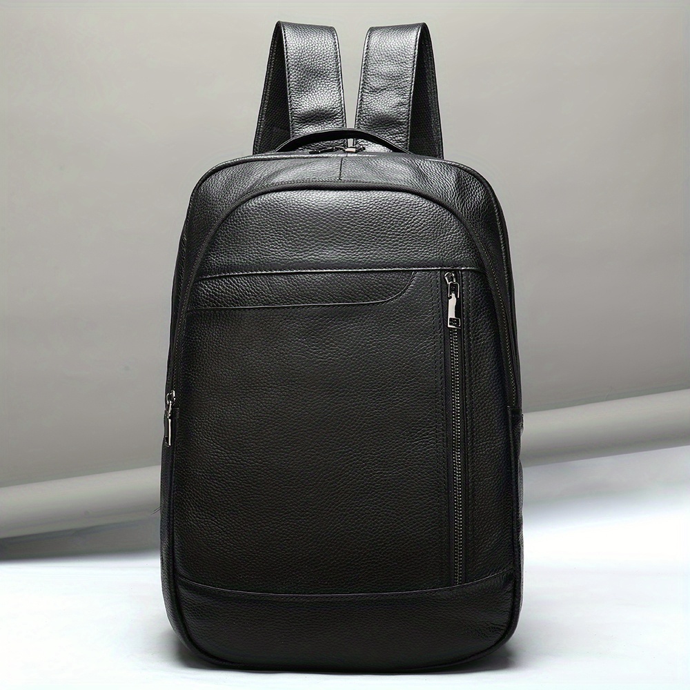 's Genuine Leather Backpack Large Capacity Travel - Temu