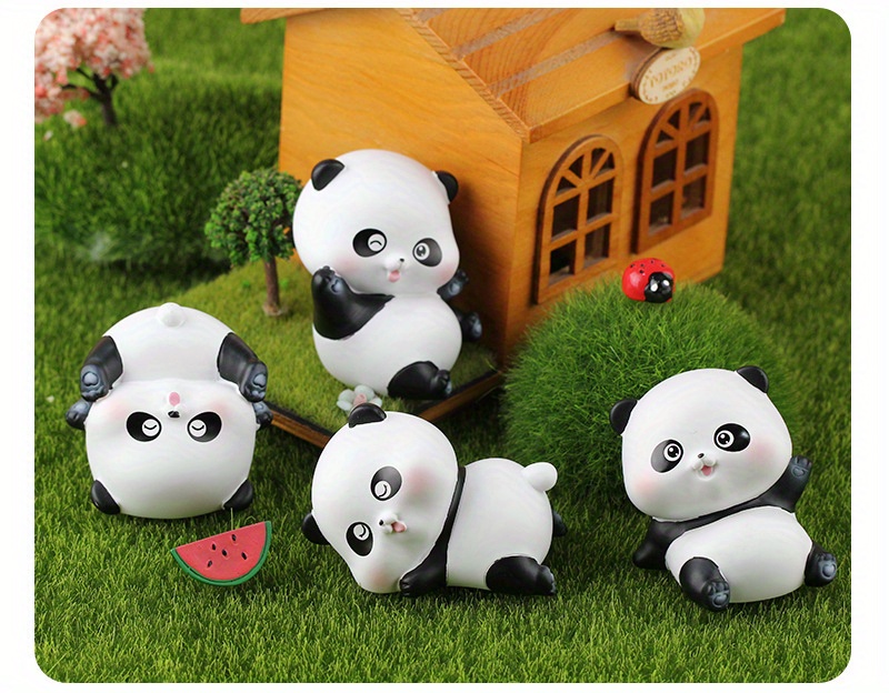 Panda Mini Small Ornament Cute Cartoon Panda Doll Resin - Temu Australia