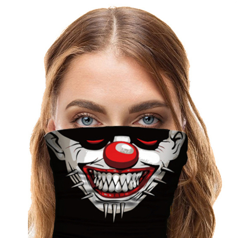 Halloween Skull Headscarf Cartoon Half Face Devil Mask Party Ladies ...