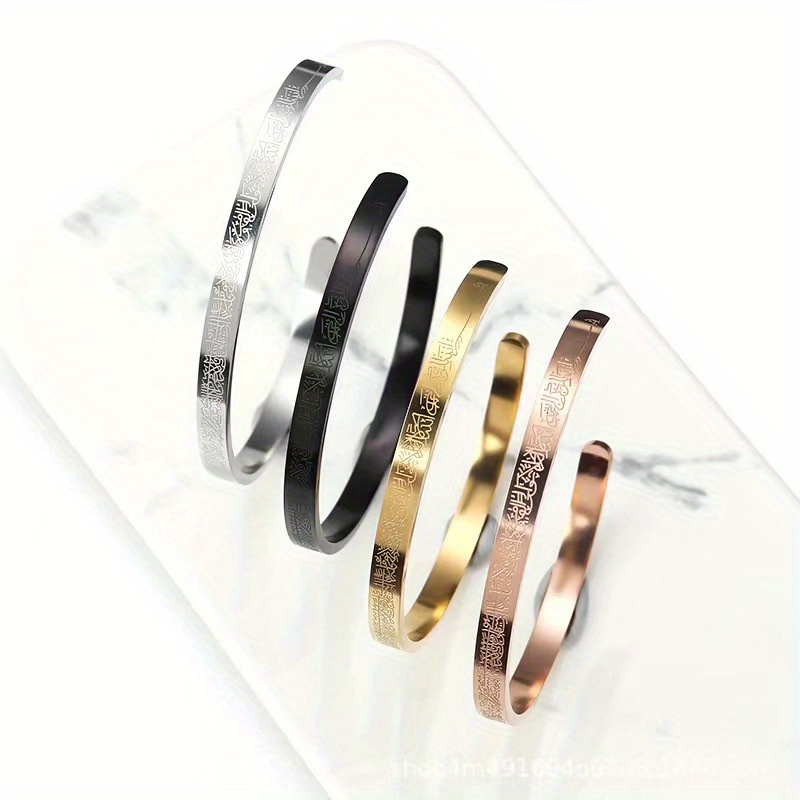 Religious Cuff Bracelet Men Carved Stainless Steel Bracelet - Temu ...