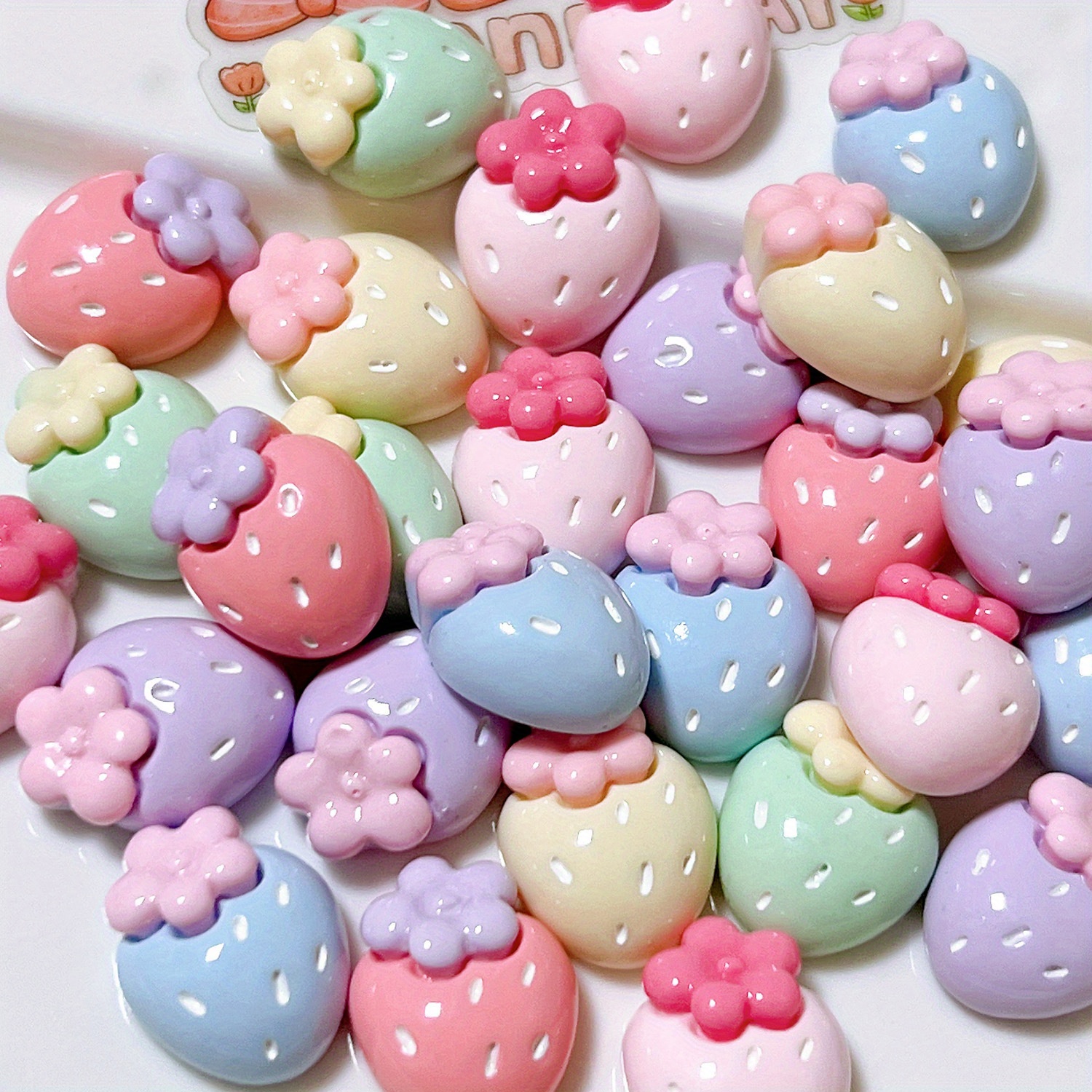 Diy Cream Glue Decoration Kit Strawberry Heart Ice Cream Mini Cute Feet ...