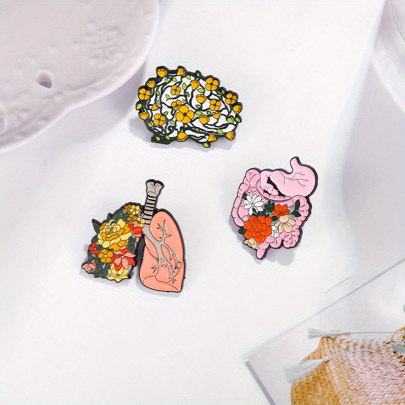 Floral Organ Enamel Pins Brain Lung Intestines Stomach - Temu Canada