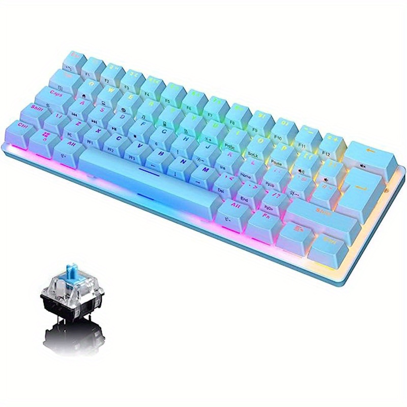 60% Mechanical Gaming Keyboard T87 Mini Ergonomic Anti - Temu