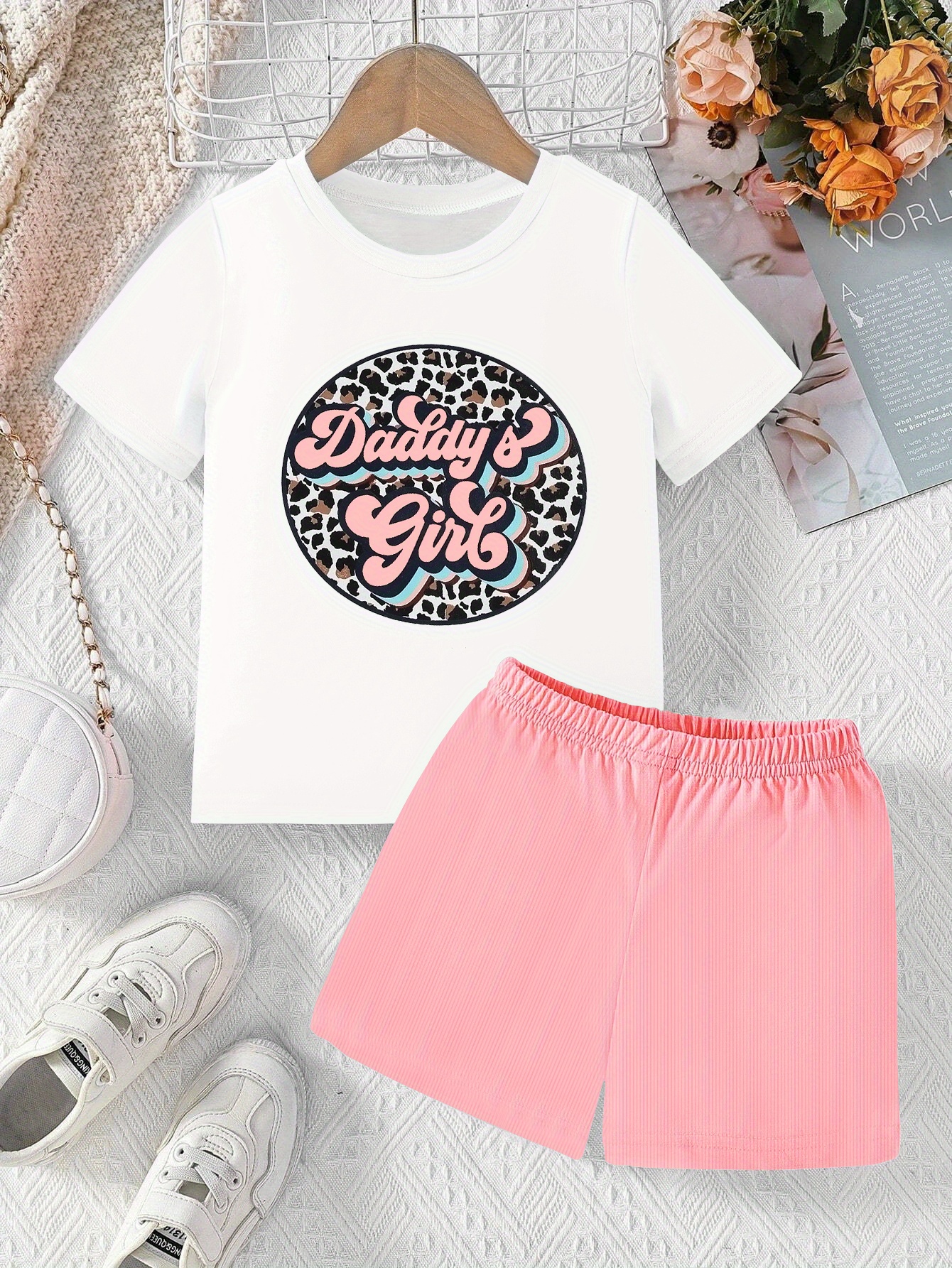 Girl's T shirt Shorts Set Daddy's Girl Leopard Print Short - Temu ...