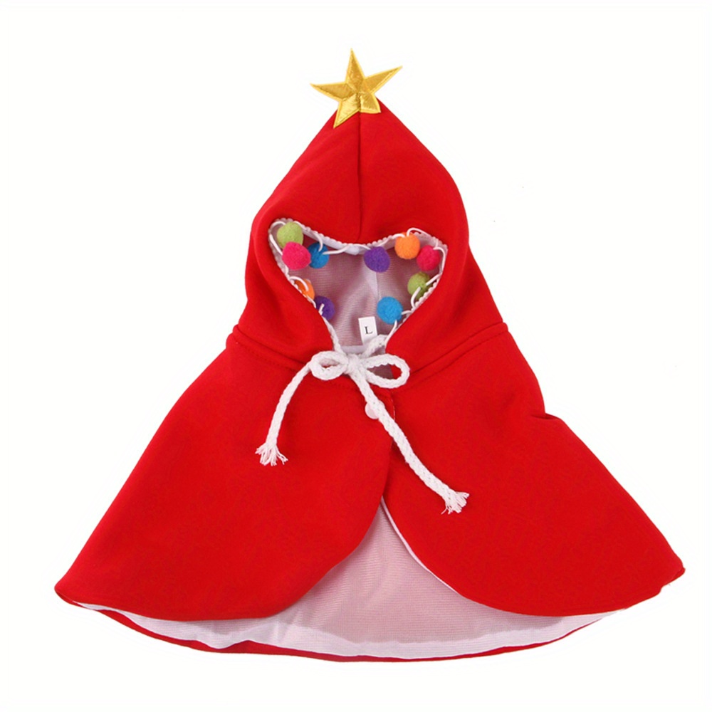 Pet Christmas Dress Rabbit Cloak Star Pompoms Small Animals - Temu ...