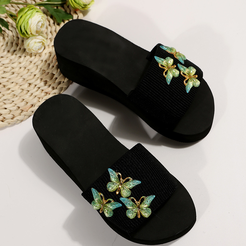 Women's Butterfly Decor Slide Shoes Single Band Open Toe - Temu United ...