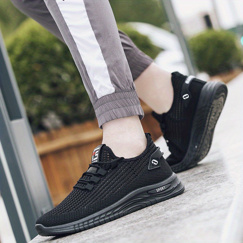 Mens Breathable Running Shoes Lace Up Comfy Soft Sole Sneakers For ...