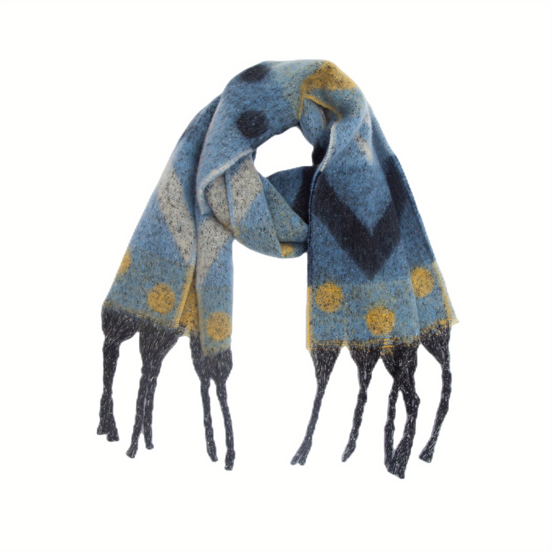 thickened tassel scarf cashmere large warm shawl - Temu Canada