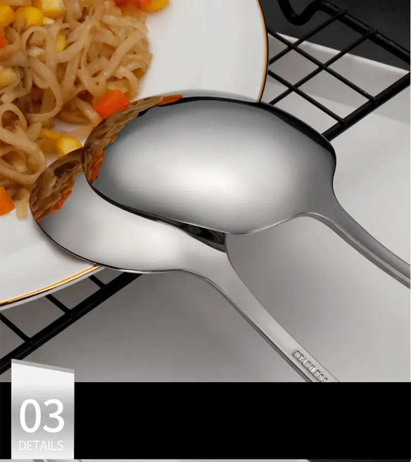 1pc 서빙 스푼 쌀 스푼 긴 손잡이 수프 죽 밥 주걱 식기류 주방 도구 홈 Flatware 숟가락은 제품 Temu