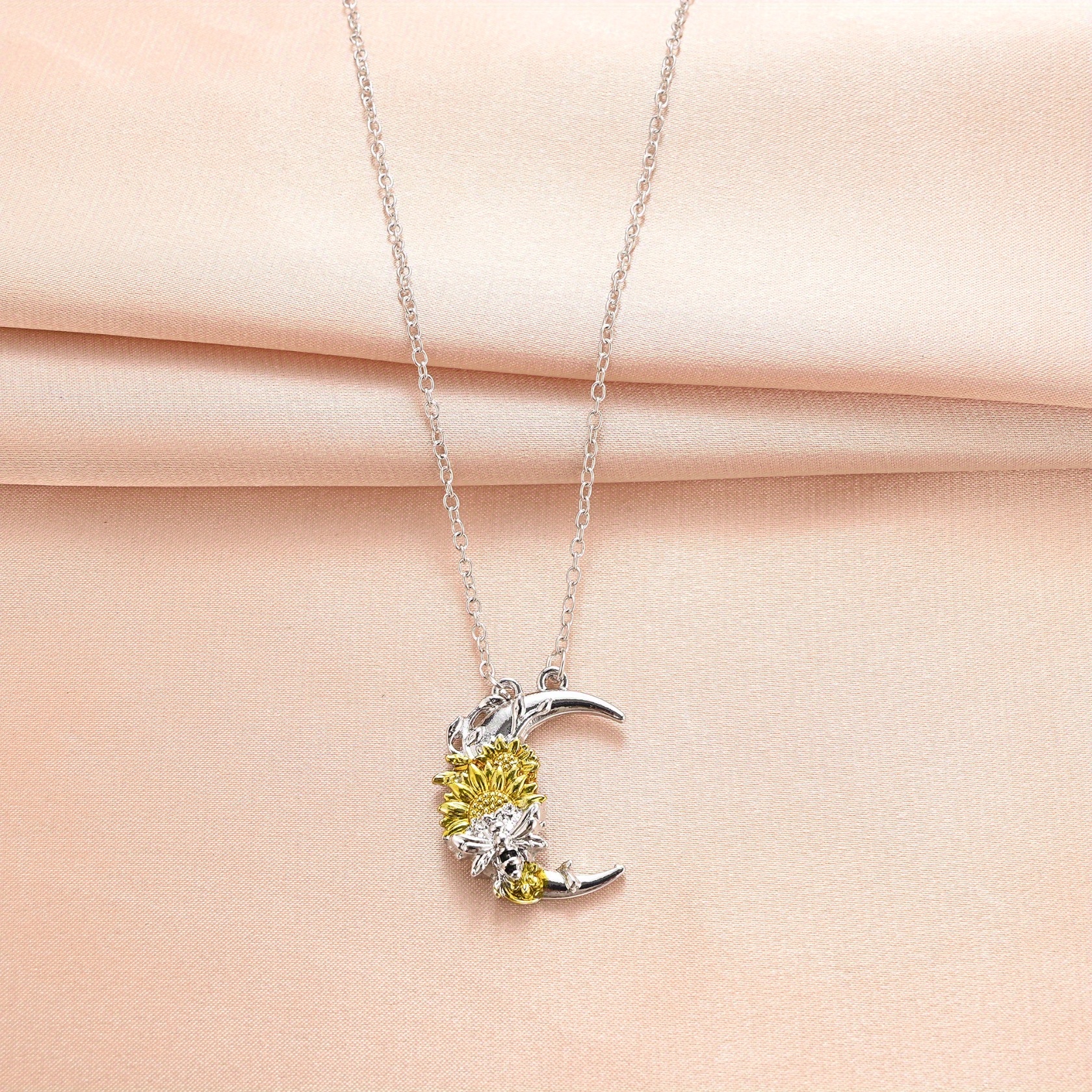 1pc Collares Bee moon Mujeres Adolescentes Moda Forma Flor - Temu Mexico