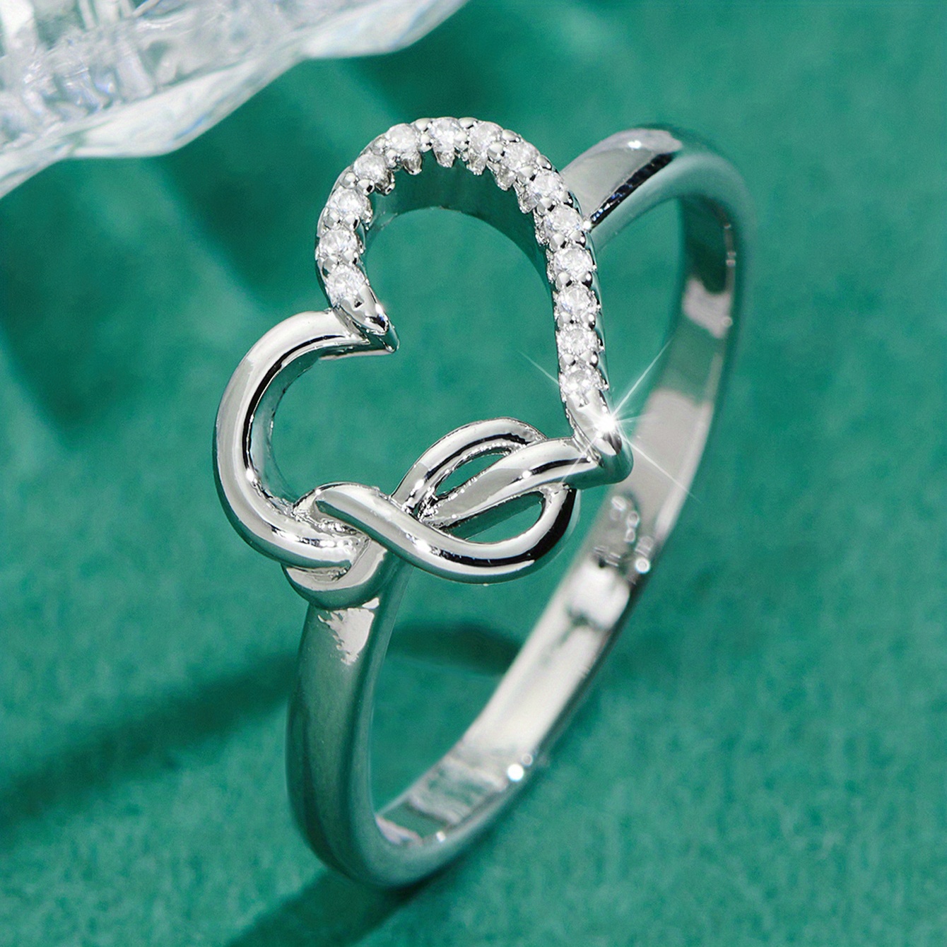 Boho Style Ring Heart Plus Infinity Sign Design Inlaid Micro - Temu ...