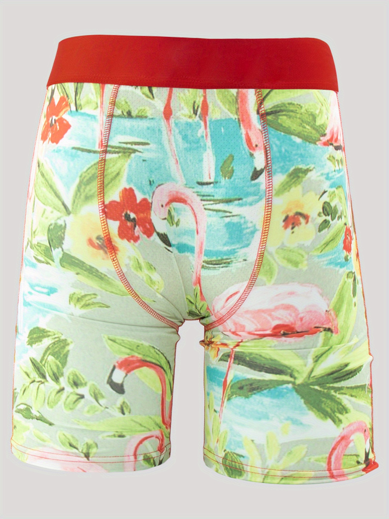 Men's Graphic Long Boxer Briefs Shorts, Breathable Comfy Quick Drying ...