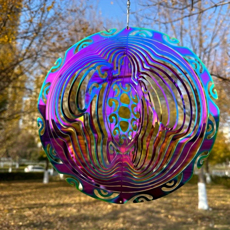 Outdoor Metal 3d Wind Spinner Hanging Turtle Garden - Temu