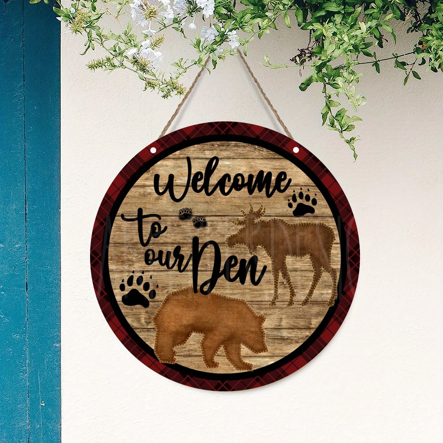 1 stk Wreath Wood Sign Welcome To Our Den Woodland Wreath - Temu Denmark