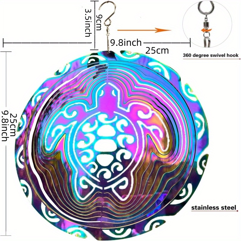 Outdoor Metal 3d Wind Spinner Hanging Turtle Garden - Temu