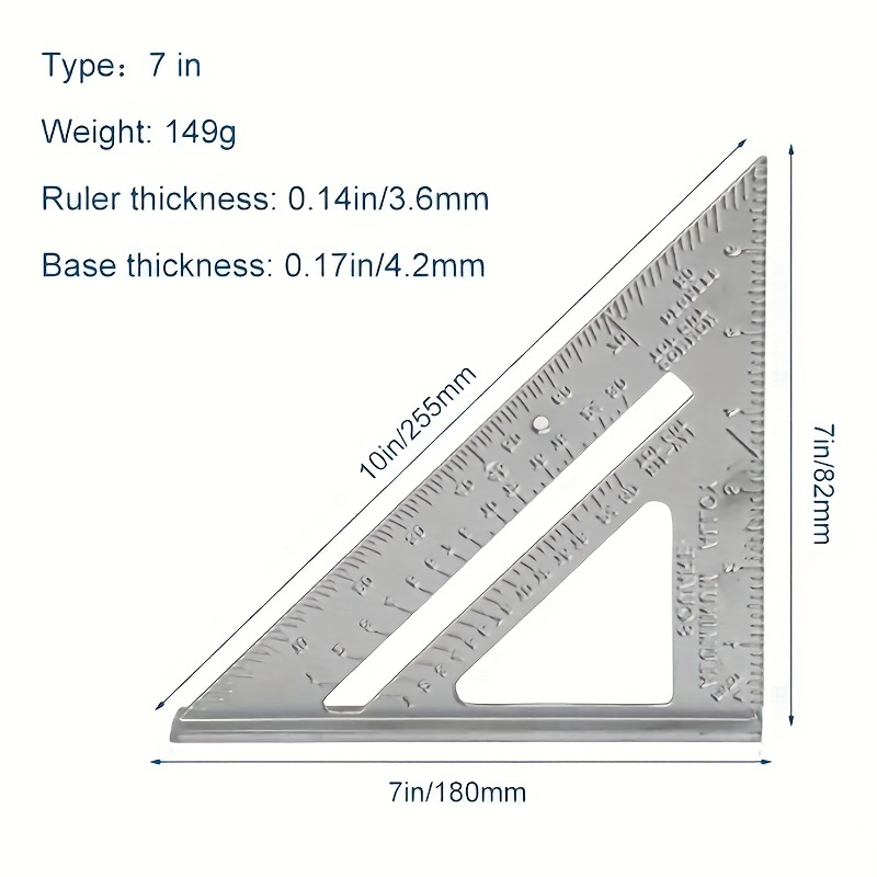 Triangle Square Ruler Measurement Tool Aluminum Alloy Speed - Temu ...