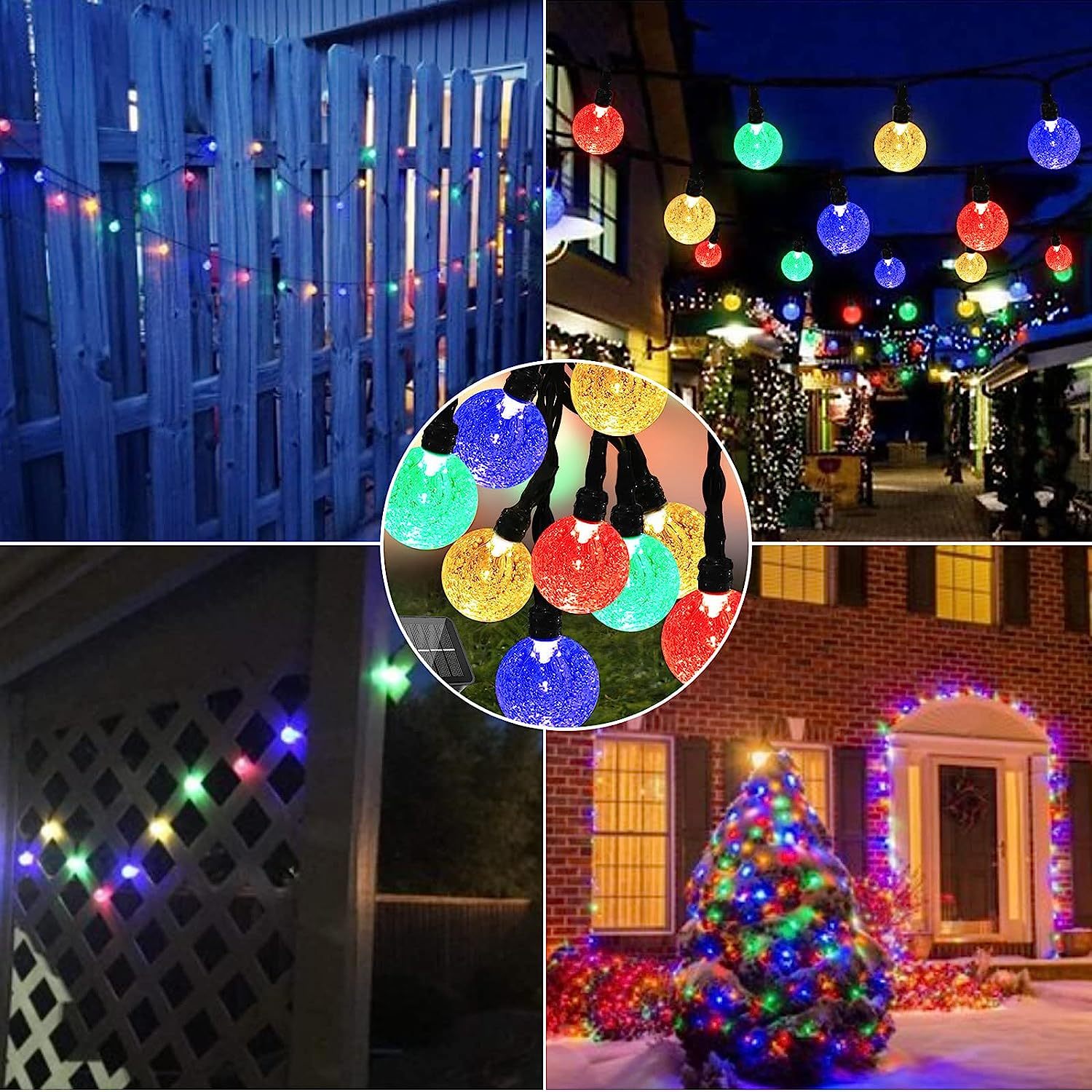 40 Led & 50 Led & 60 Led Solar String Lights Outdoor Garden, Solar ...