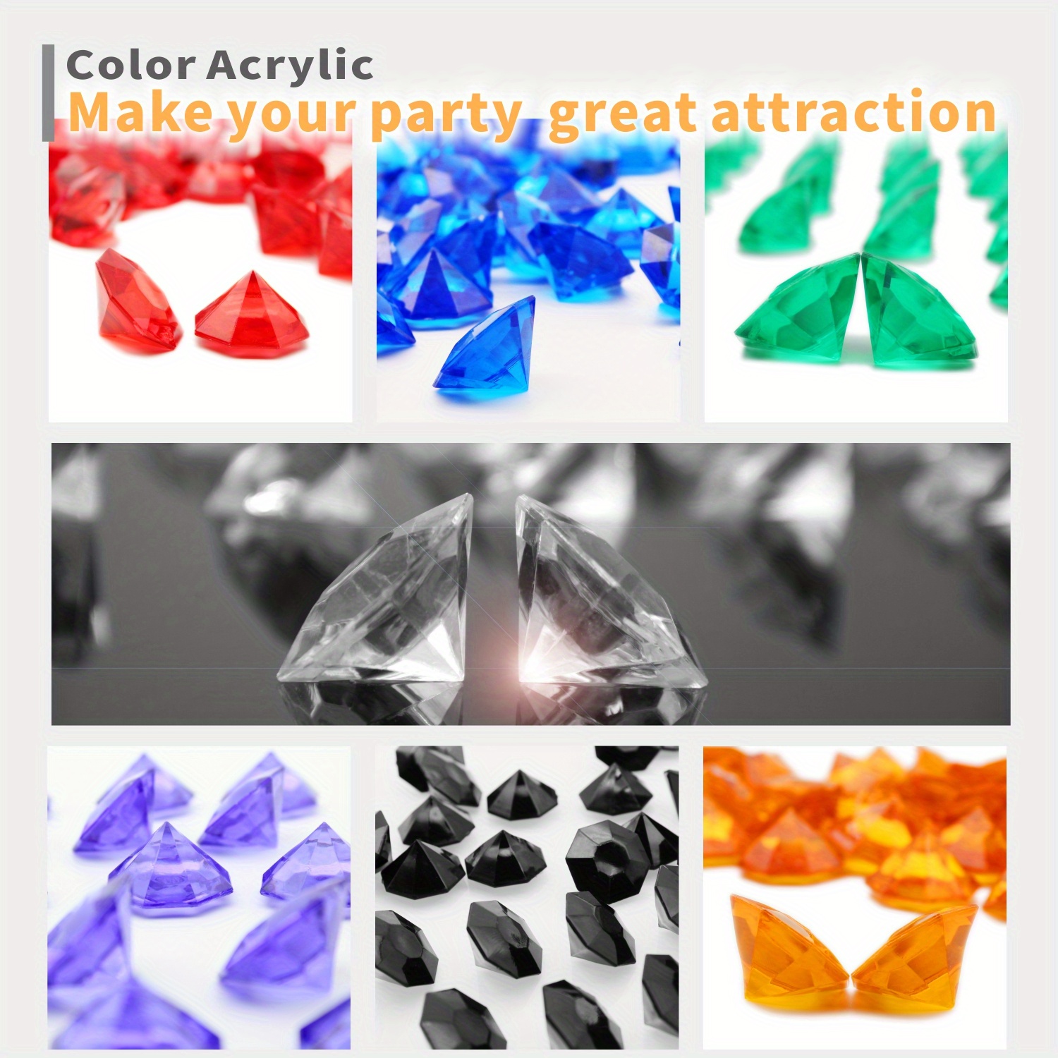 0.5ib/1ib/2ib Acrylic Treasure Gems - Temu