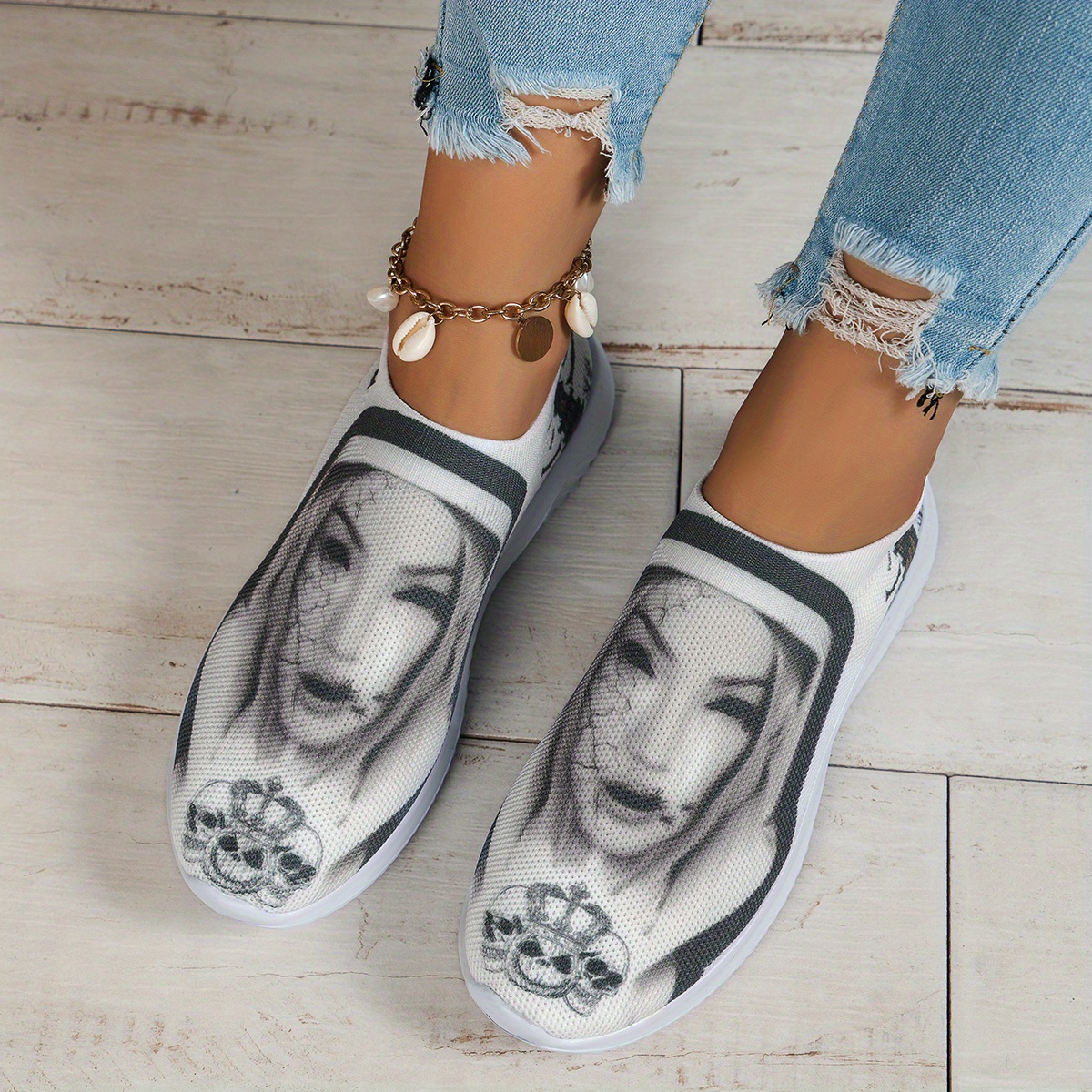 halloween scary witch skeleton ghost print sneakers soft - Temu Australia