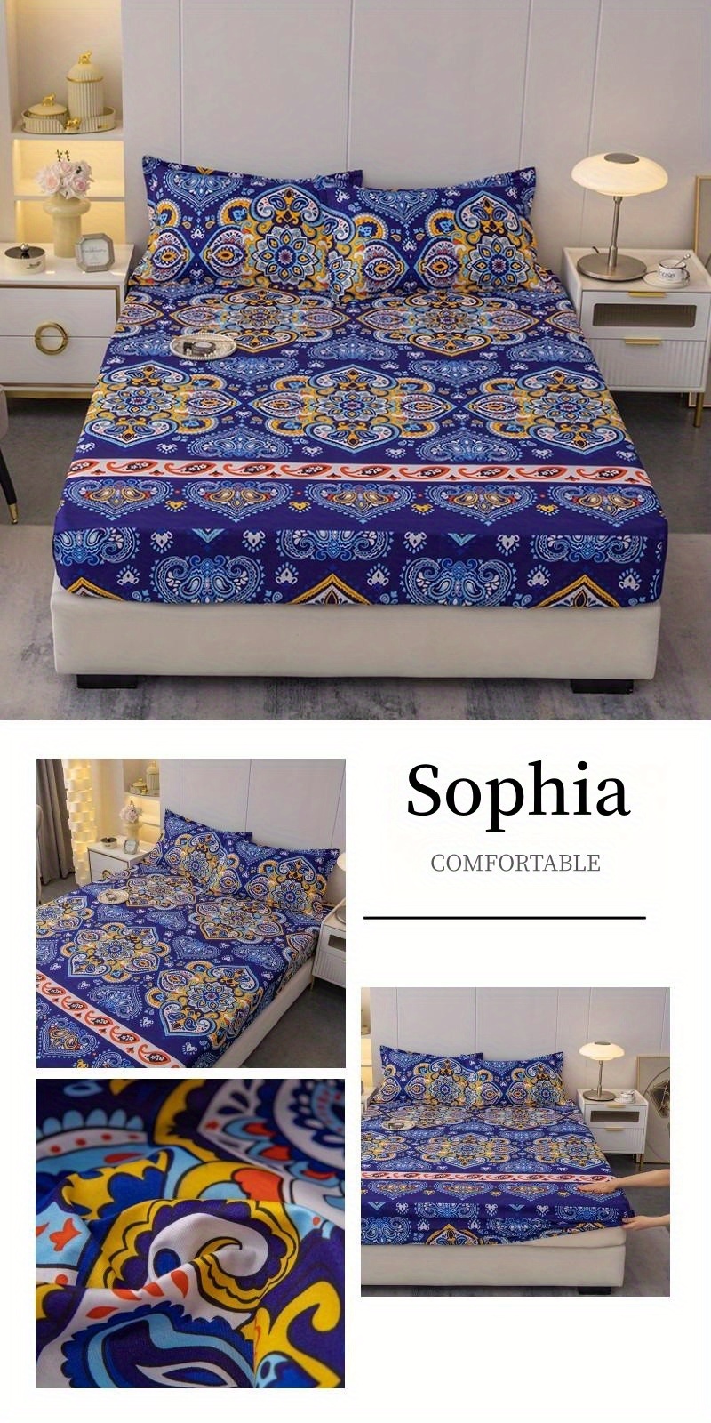 Boho Style Fitted Sheet Set Soft Comfortable Colorful Tribal - Temu Canada