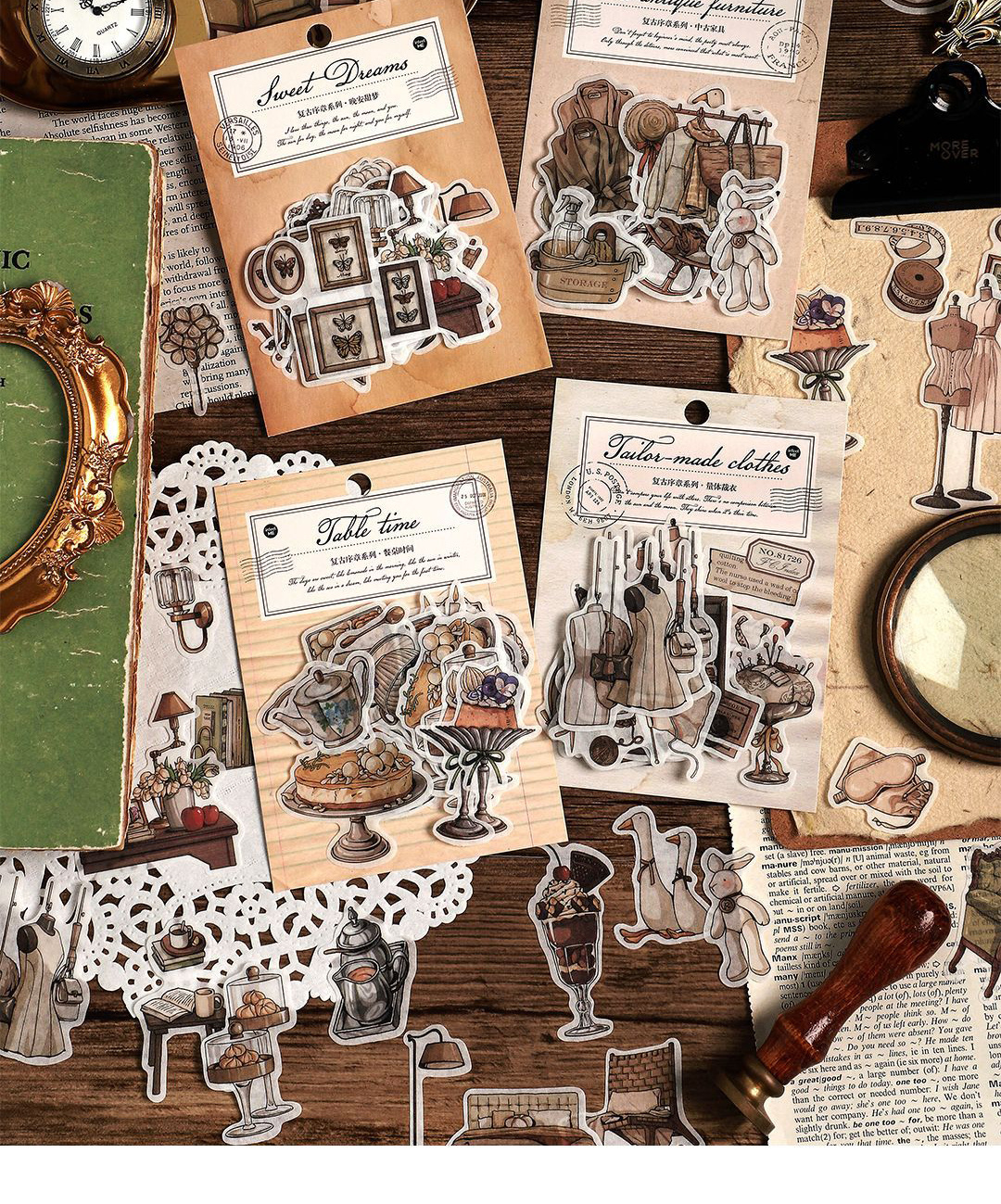 Bag Retro Series Washi Sticker Pack Literary Retro - Temu