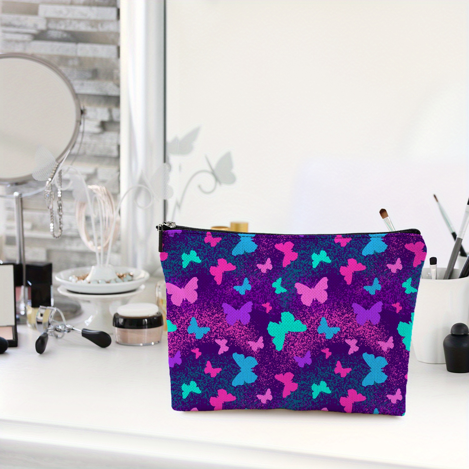 Butterflies Pattern Flying Portable Cosmetic Bag - Temu New Zealand