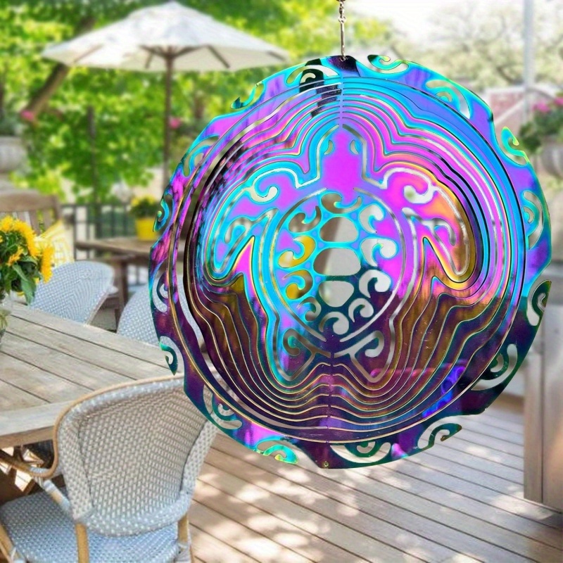 Outdoor Metal 3d Wind Spinner Hanging Turtle Garden - Temu