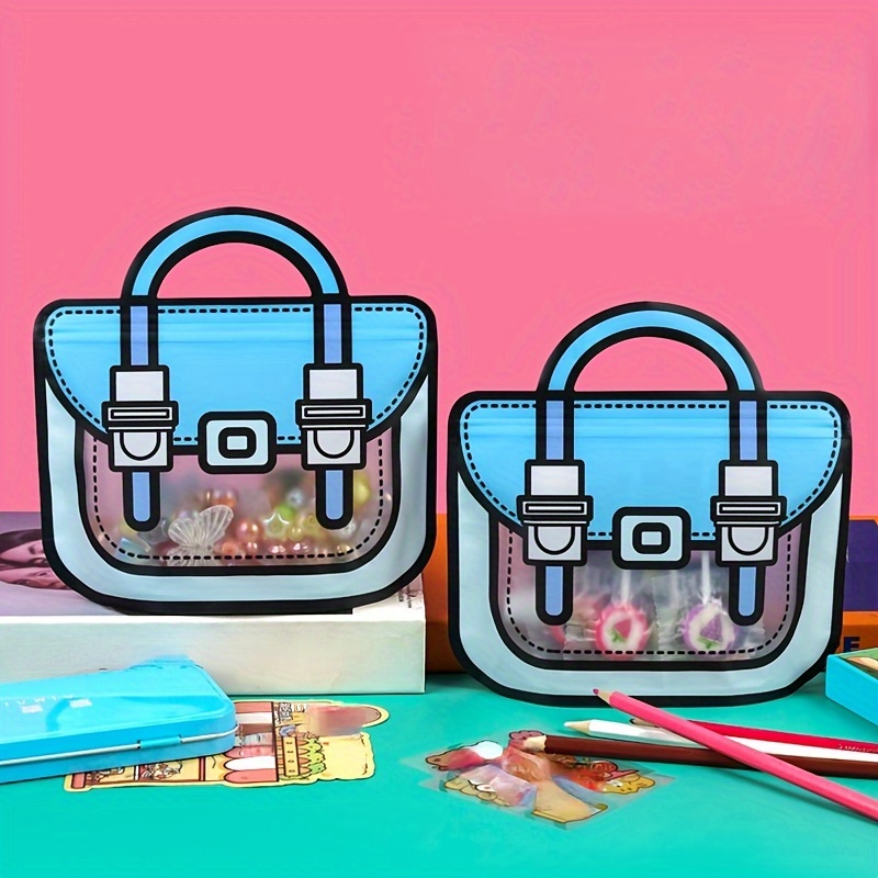 Creative Hand Bag Shape /packet Cookie Candy Plastic Zipper - Temu Canada