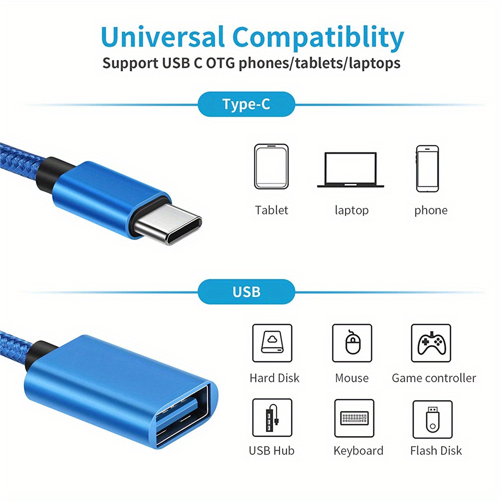 Otg Type C Cable Adapter Usb Type C Adapter Connector - Temu