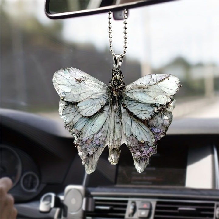 Butterfly Car Rearview Mirror Decoration Flowers Retro - Temu