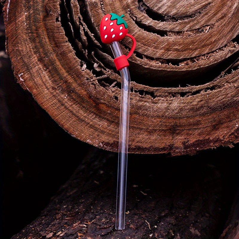 Straw Tips Cover, Reusable Straw Toppers, Kawaii Cartoon Silicone Straw ...