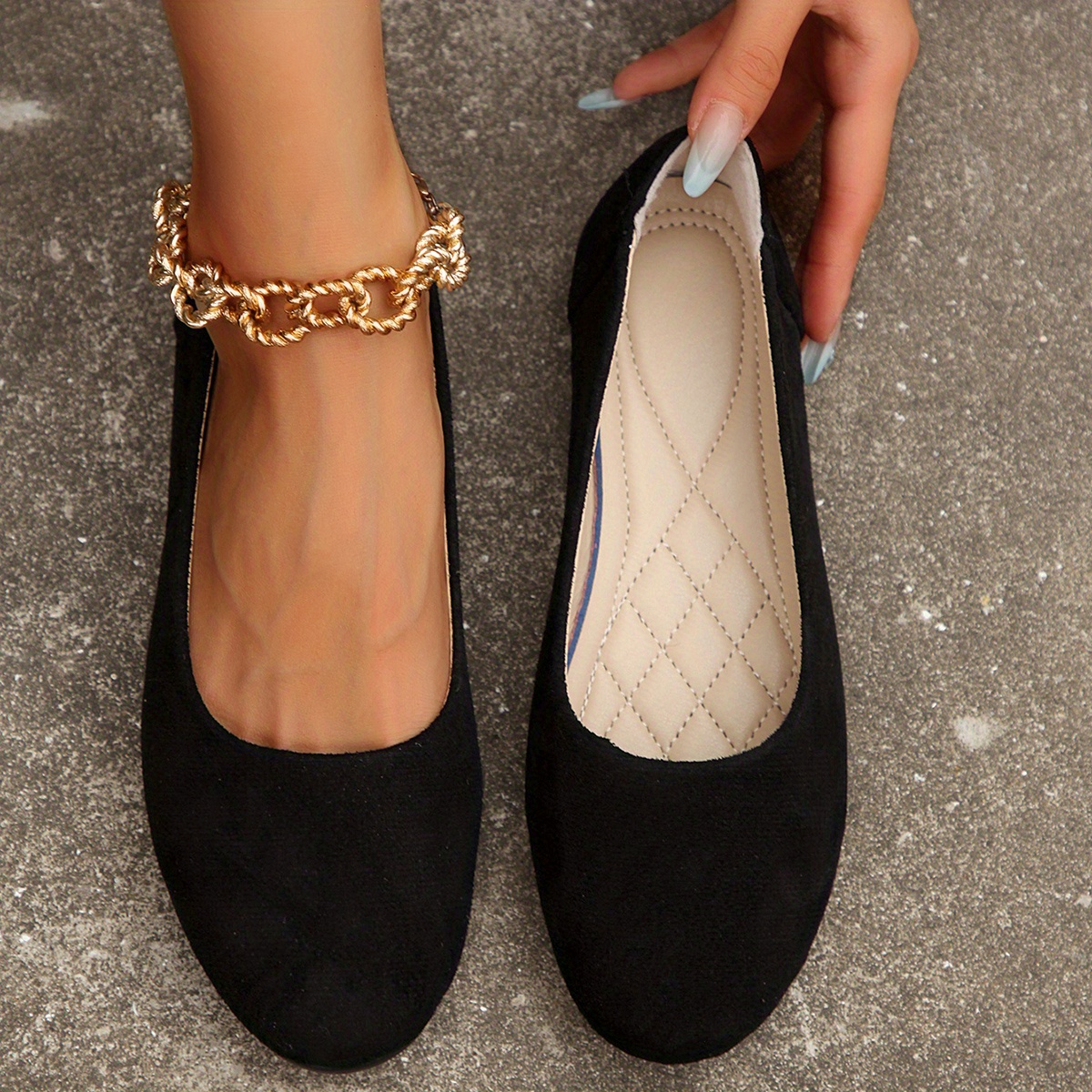 Women's Solid Color Flat Shoes Casual Slip Work Shoes - Temu United Kingdom